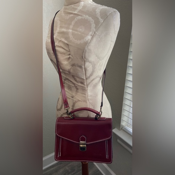 Vera Pelle | Bags | Rare Vintage 9s Vera Pelle Red Leather Shoulder ...